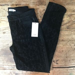 Tobi | Jeans | New Tobi Black Velvet Print Jeans Size 27 | Poshmark